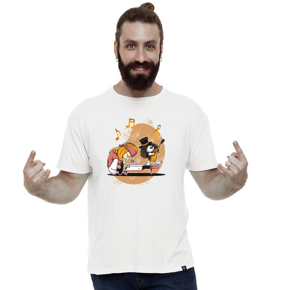 Camiseta Axl n Slash Snoppy Branca | 100% Algodão - Roquenrou ...