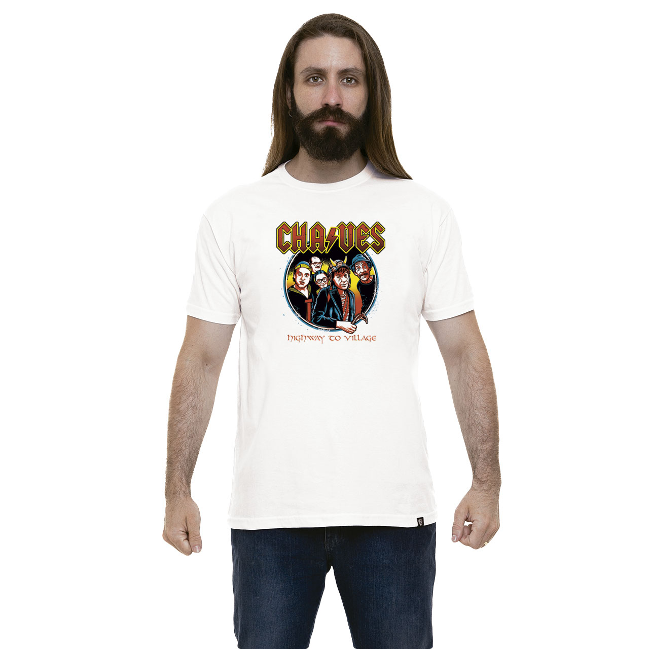 Camiseta Chaves Highway to Village Branca | 100% Algodão - Roquenrou ...