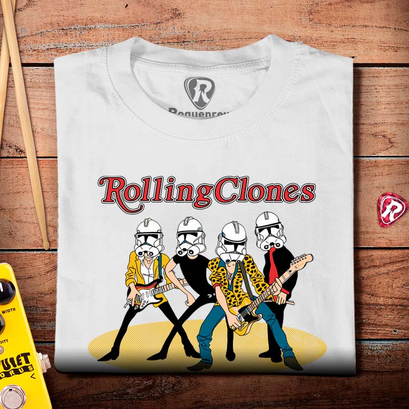 Camiseta Rolling Clones Premium Branca | 100% Algodão - Roquenrou ...