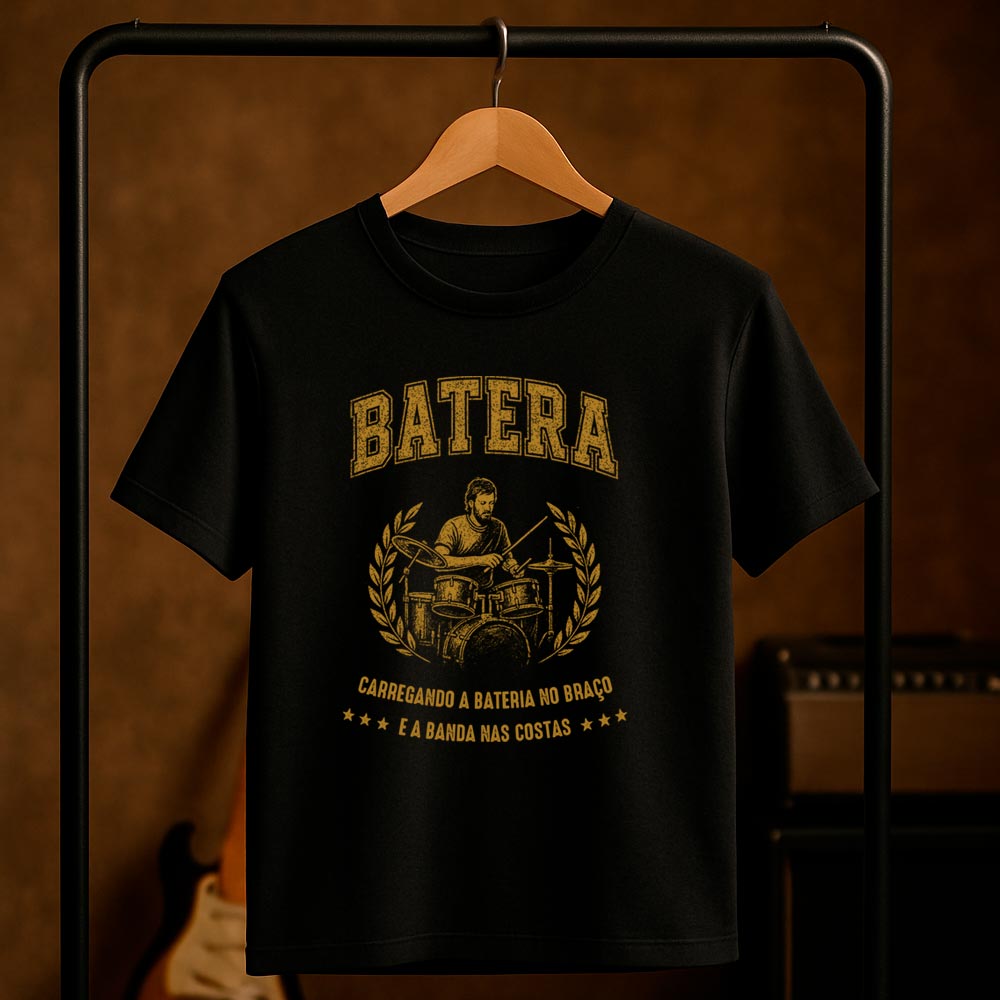 Camiseta Batera Legend - Roquenrou | Estampado na Veia!