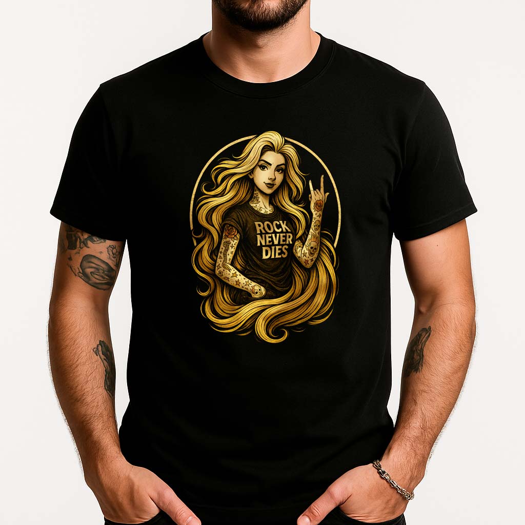 Camiseta Rapunzel Rocks - Roquenrou | Estampado na Veia!