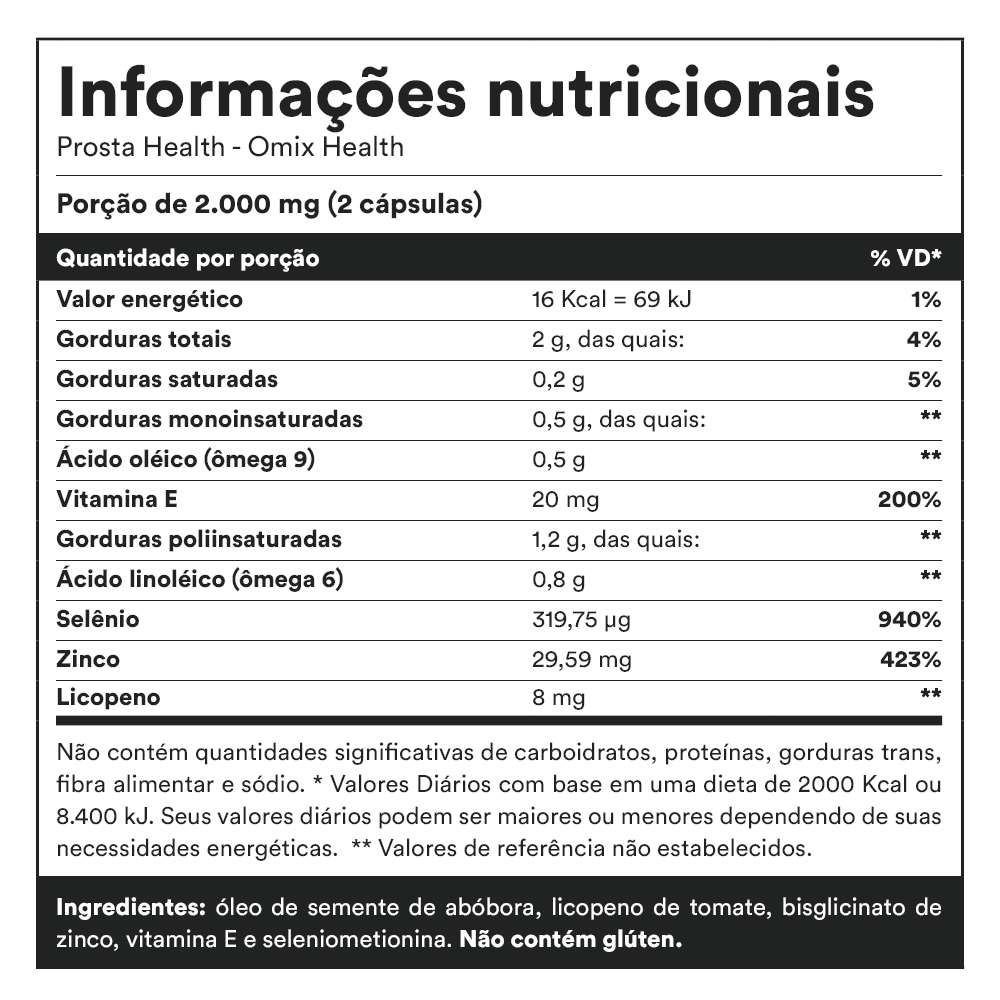 Prosta Health - 70 cápsulas - Omix Health - Nutricentral Suplementos e ...