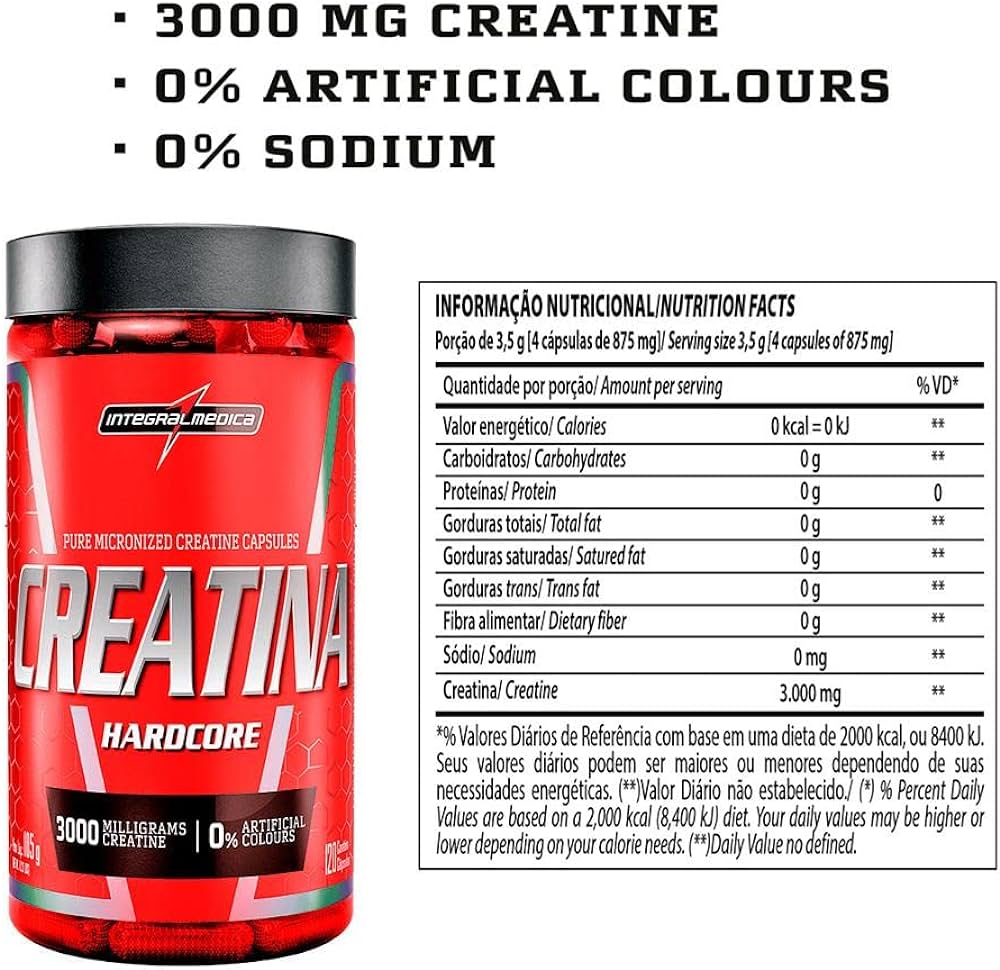 Creatina Hardcore 120 caps - Integralmédica - Upform Nutrição Esportiva ...