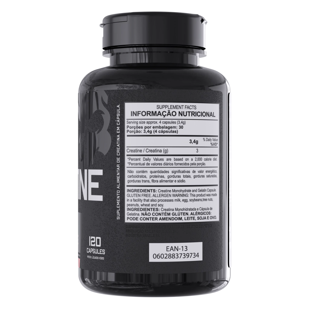 Creatina Pura 120 Cápsulas Dark Lab – Força, Energia e Performance ...