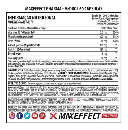 M-DROL (60 CAPS.) PRÉ-HORMONAL - MAXEFFECT PHARMA - Nutricentral Suplementos e Vitaminas em ...