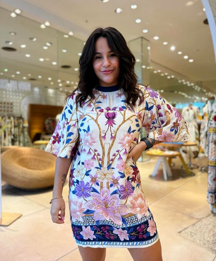 Vestido T-Shirt Delicadeza Floral - CAL OFFICE