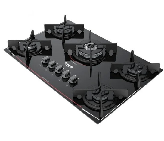 Fogão Cooktop Dako 5 Bocas Turbo Glass, com Mesa em Vidro, tripla Cham - Gcasa EletroMóveis - em ...