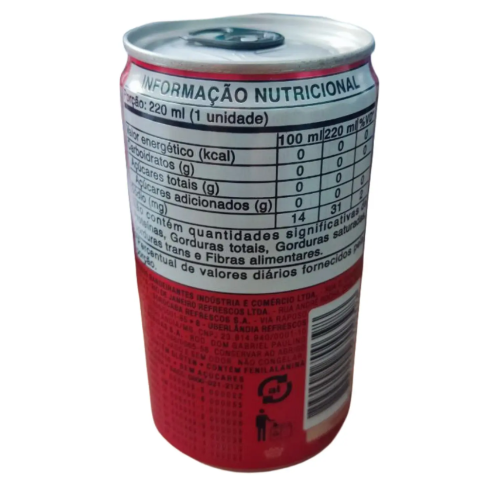 Refrigerante Coca-Cola Zero Açúcar – Lata 220mL - Santa Cruz Doces ...