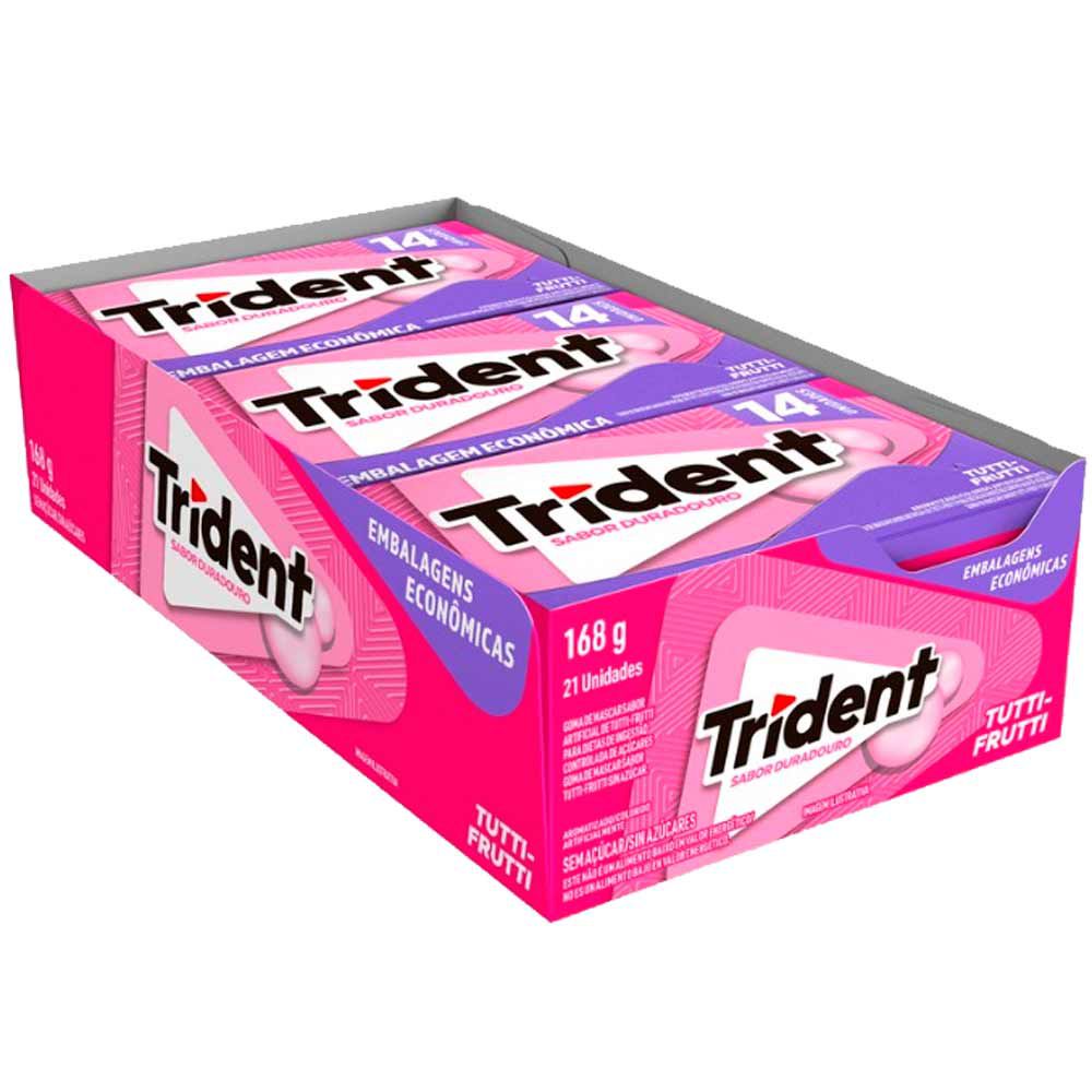 Goma de mascar Chiclete TRIDENT Tutti-Frutti Sabor Duradouro 302,4g ... Goma de mascar Chiclete TRIDENT Tutti-Frutti Sabor Duradouro 302,4g ...