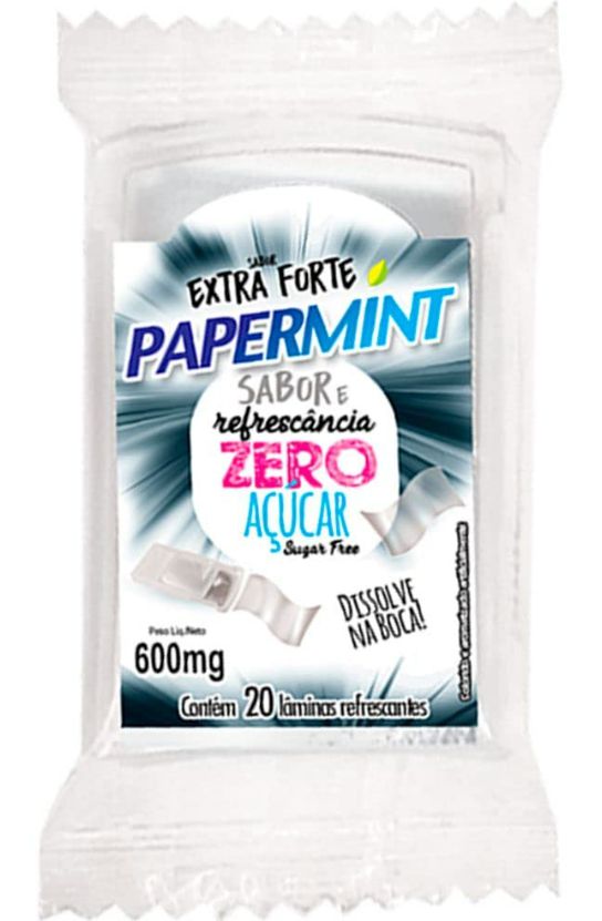 Lâmina Refrescante PAPERMINT Sabor Extra Forte Zero c/ 24 un - Santa Cruz Doces: Variedades de ...