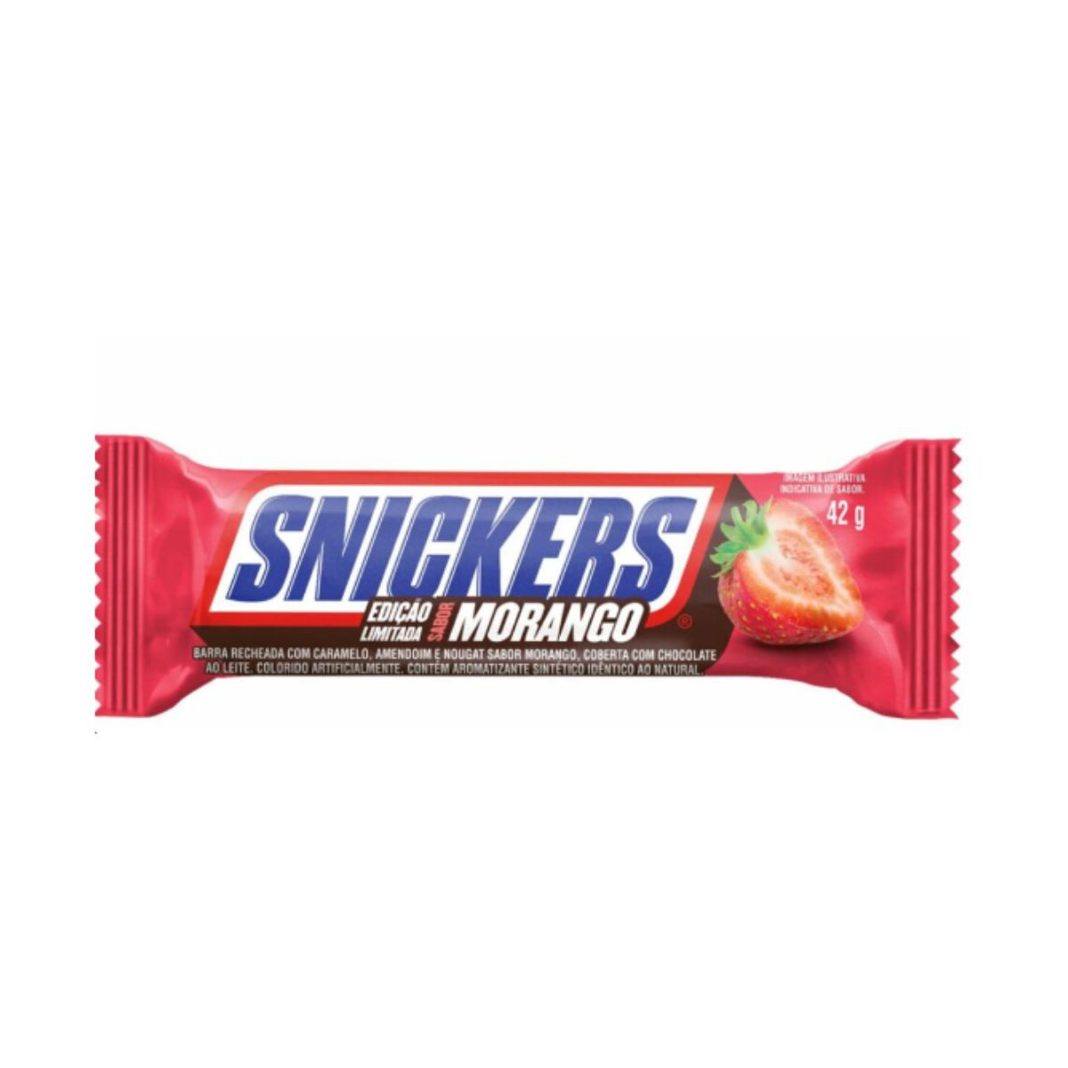 Chocolate Snickers Sabor Morango 840g - c/ 20 un - Santa Cruz Doces ...