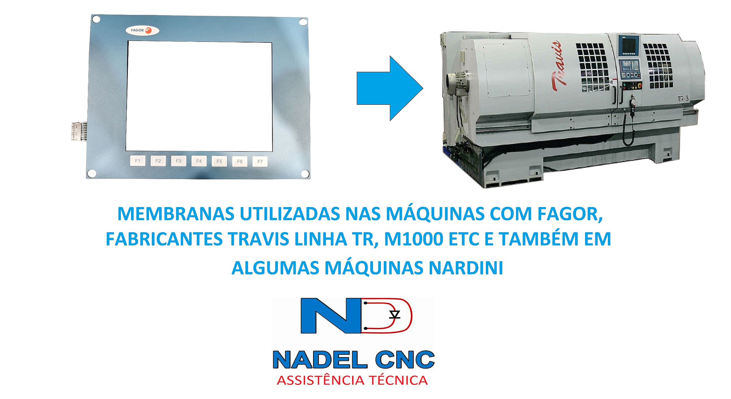 Membrana FAGOR 8055 Travis TR M1000 - NADEL CNC Automação