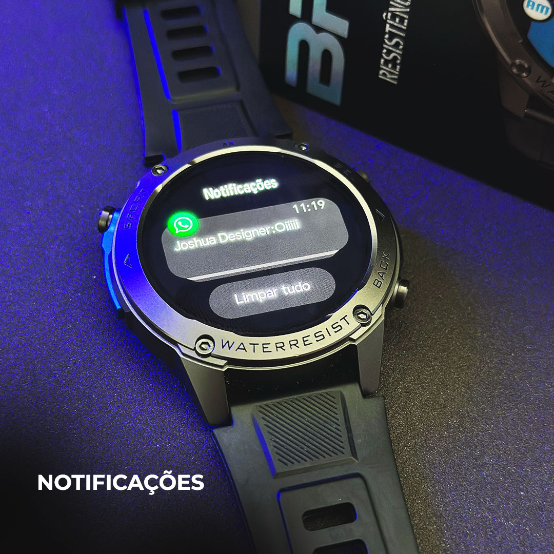 Brave: Smartwatch Militar GPS Dual e à Prova d'Água - Tic-Tac Smartwatch
