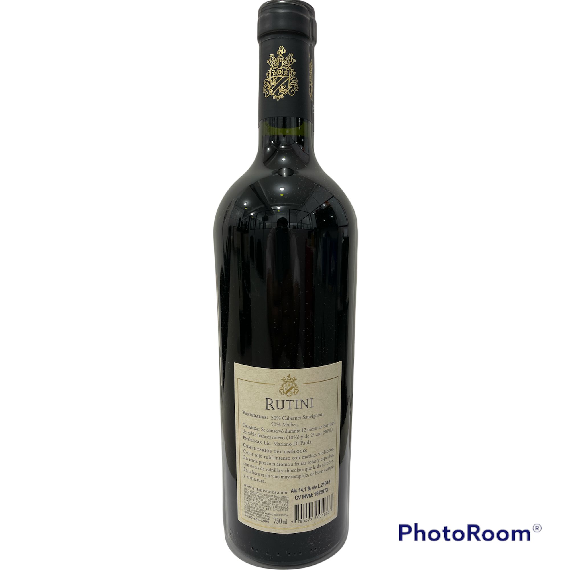 Vinho Argentino Tinto Seco Rutini Cabernet-Malbec Mendoza Garrafa 750m ...