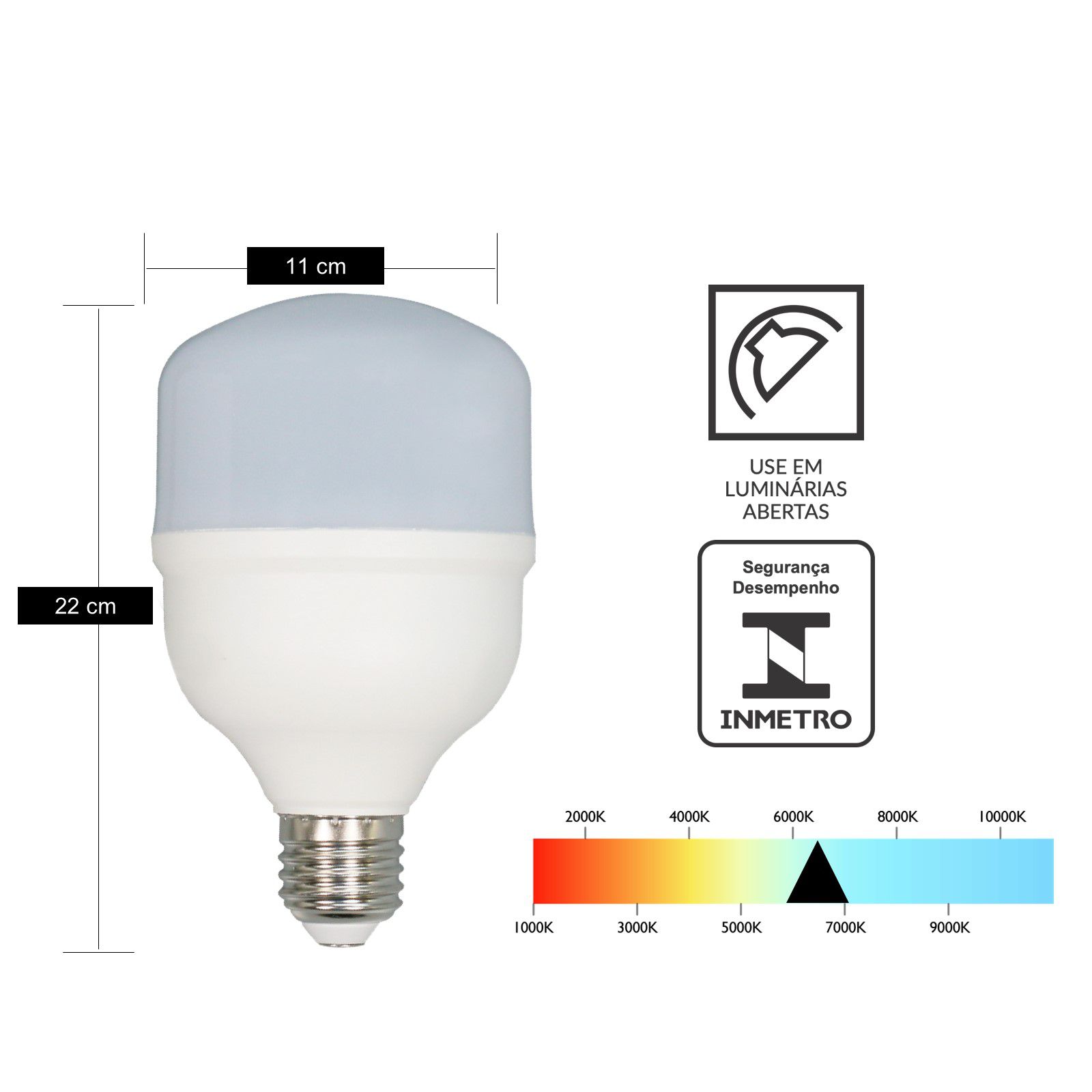 KIT 10 Unidades - LED 50W Branca - Ultraluz Atacado