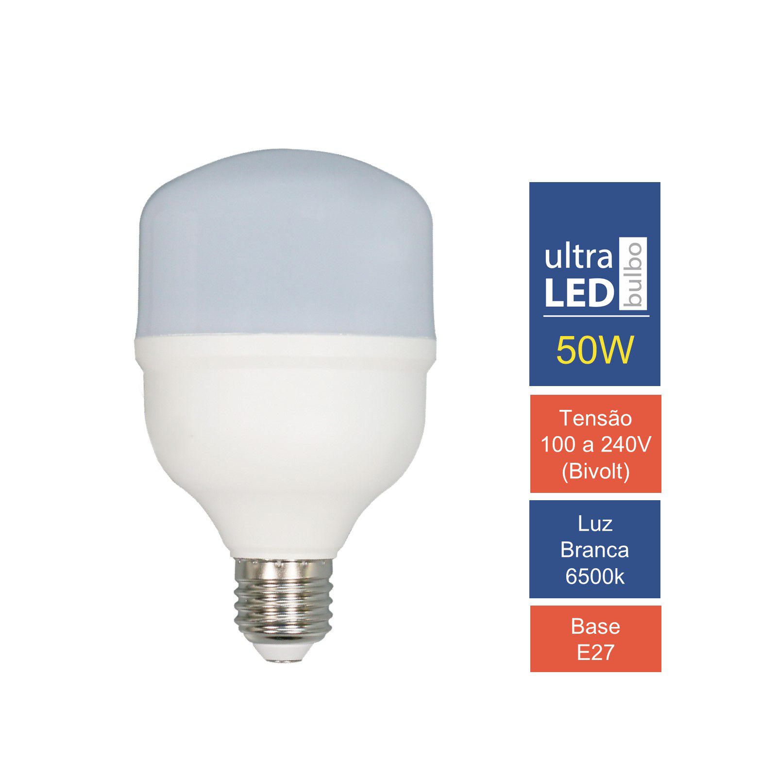 KIT 10 Unidades - LED 50W Branca - Ultraluz Atacado