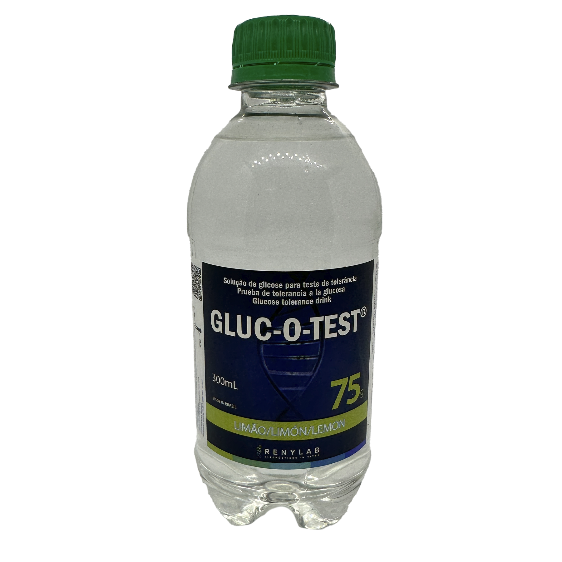 Glutol 300ml 75g Sabor Limão Teste de Glicose Gluc-o-test Renylab Kit 5 ...