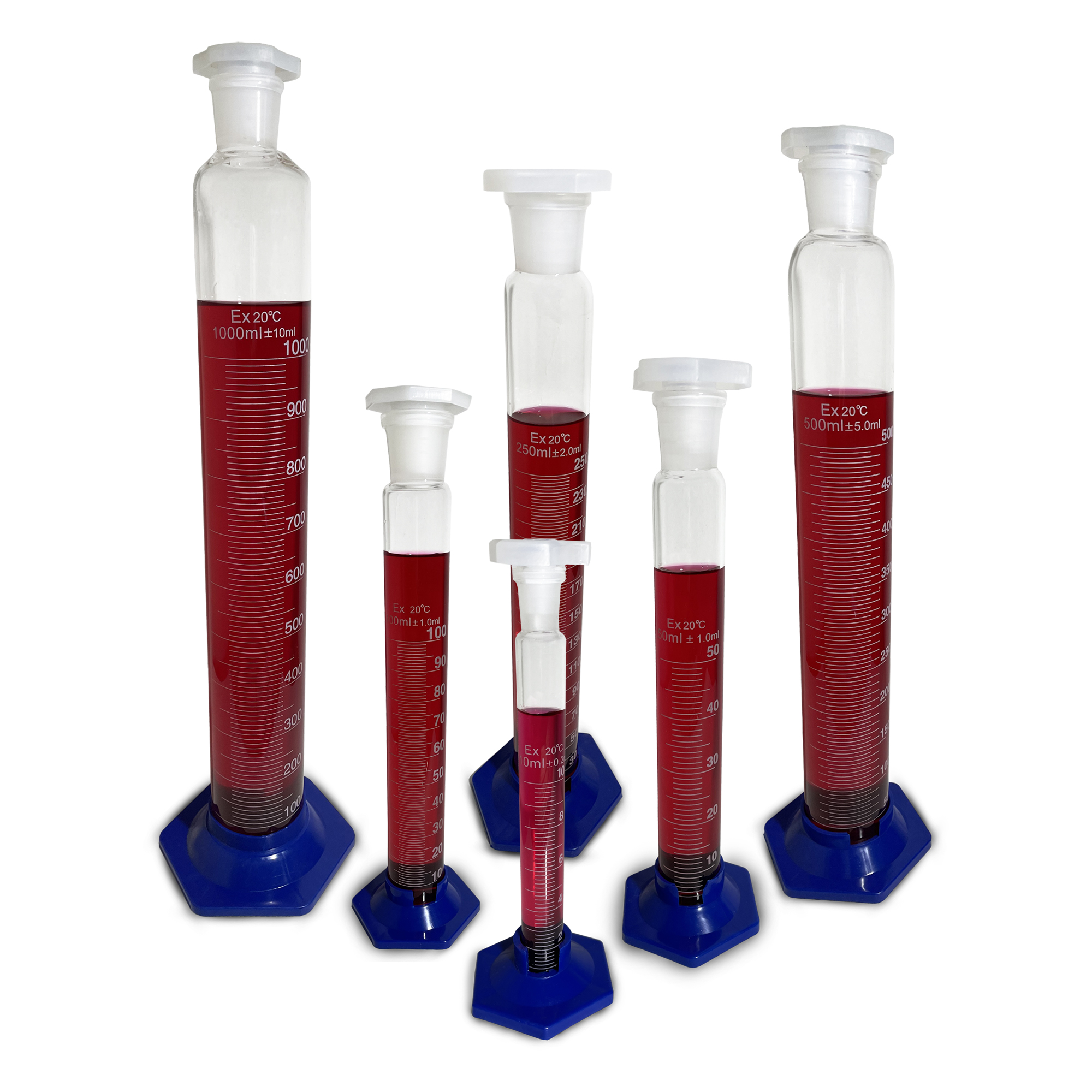 Proveta Graduada de Vidro 1000ml Base e Rolha de Poli - MM Comércio