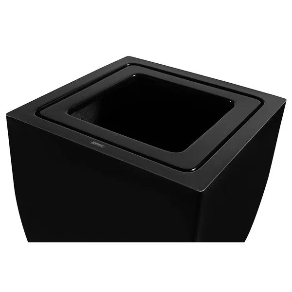 Lixeira Fibra de Vidro 50L Quadrada com Tampa Vazada Astra Preta ...