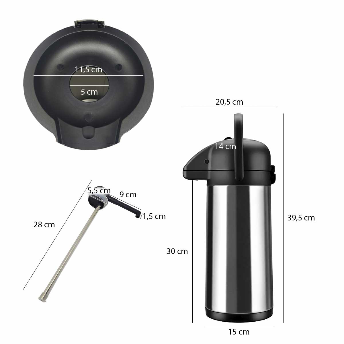 Garrafa Térmica Invicta Air Pot 3 Litros Inox Inquebrável Café Água ...