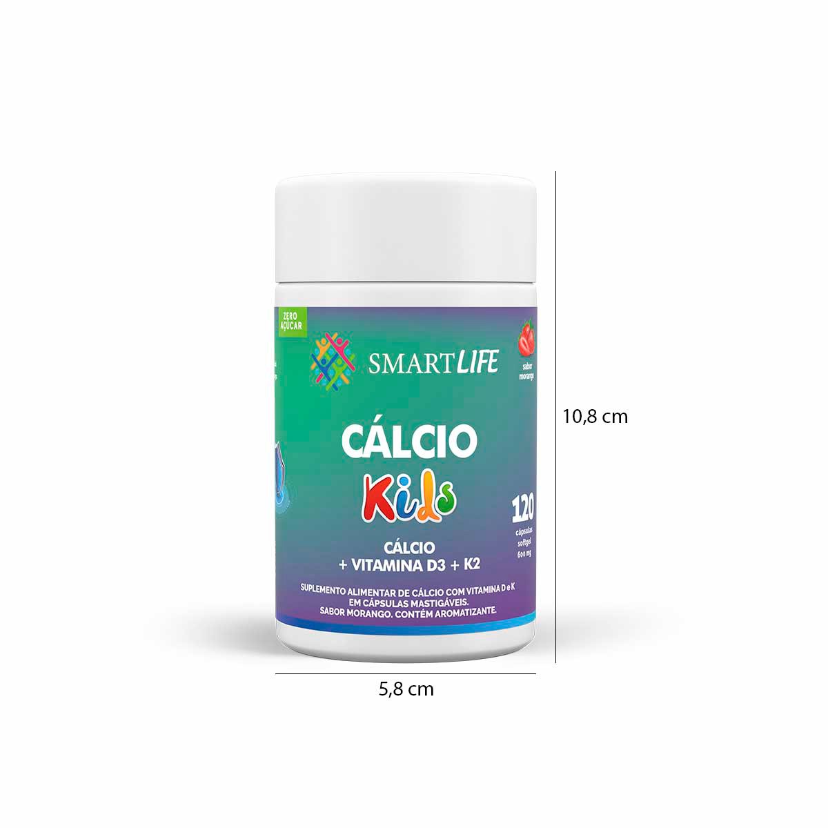 Suplemento Cálcio Kids Criança Vitamina D + K2 Mastigável 120 Cápsulas ...
