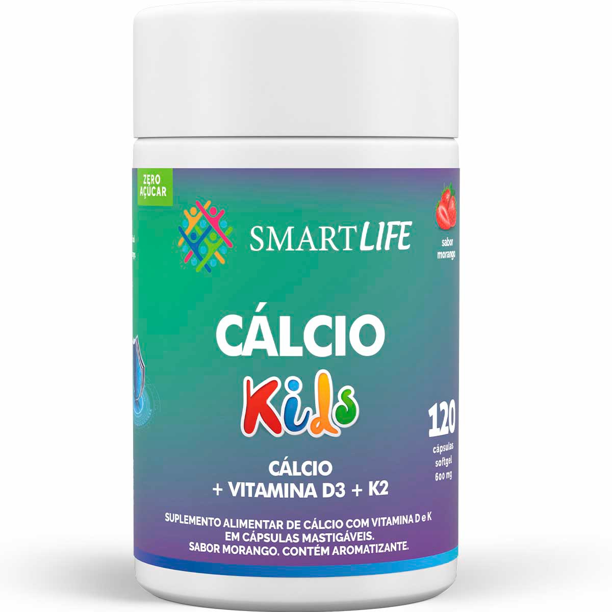 Suplemento Cálcio Kids Criança Vitamina D + K2 Mastigável 120 Cápsulas ...