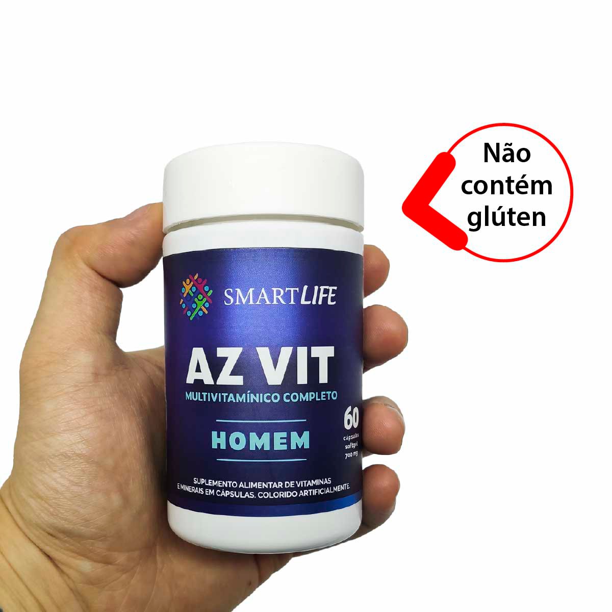 Suplemento AZ VIT Homem Vitaminas Saúde Beleza Masculina 60 Cápsulas ...