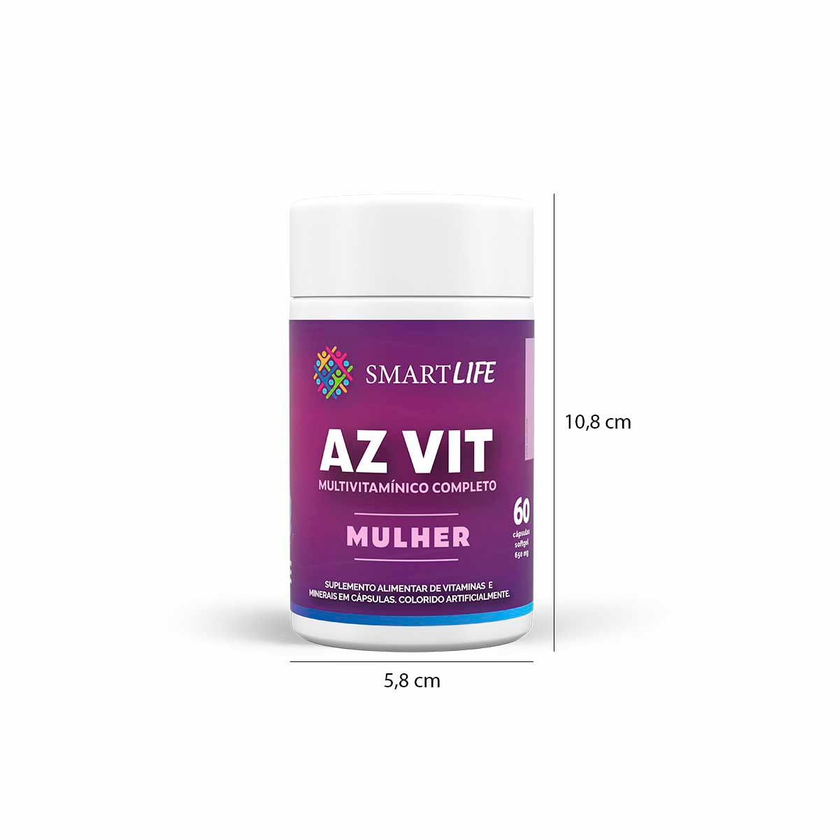 Suplemento AZ VIT Mulher Vitaminas Saúde Beleza Feminina 60 Cápsulas ...