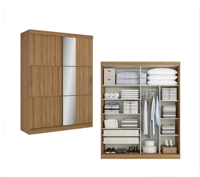 Roupeiro Comfort Slim Glass - LOJA MUNDI MÓVEIS