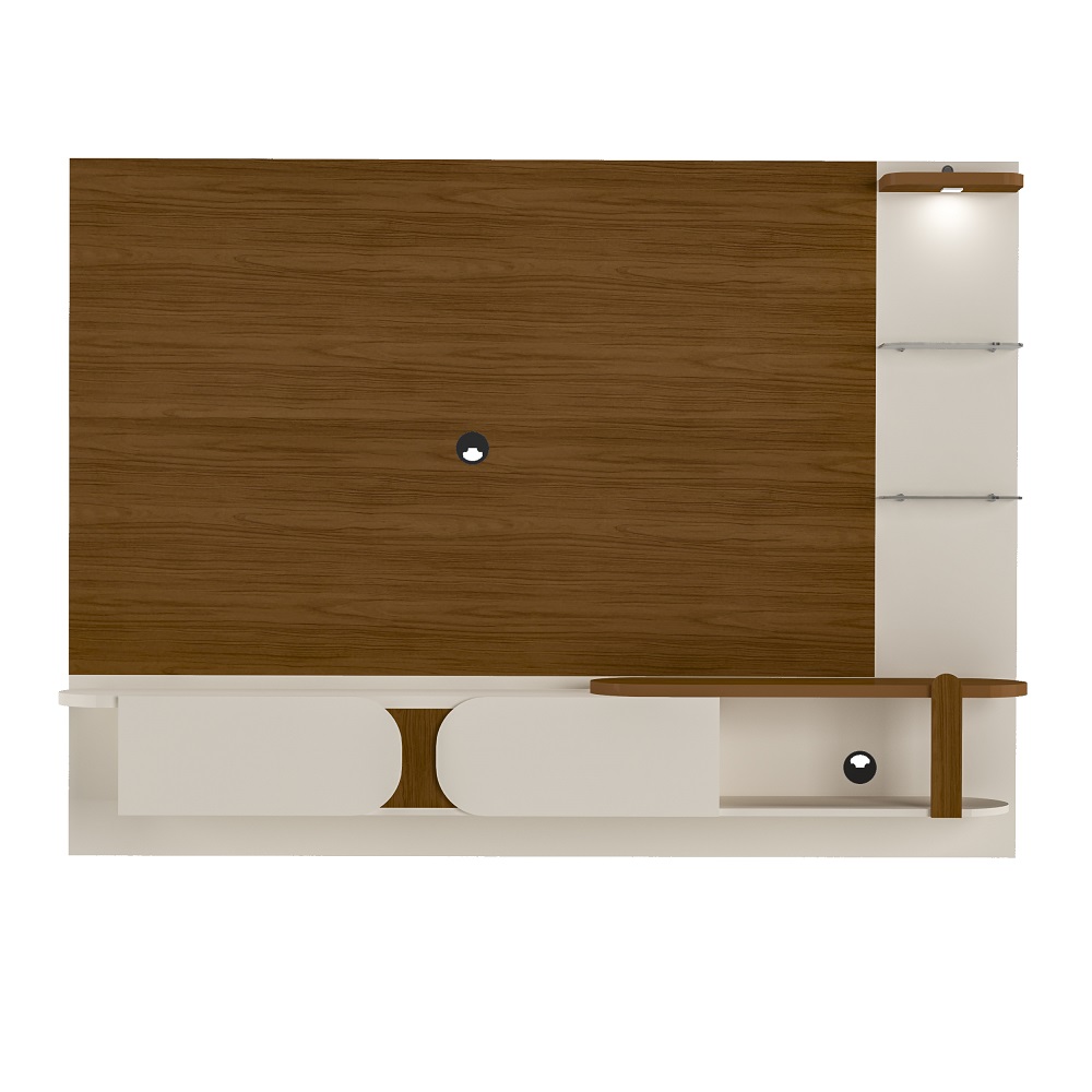 Painel Suspenso Toronto Cedro / Off White - Artely Moveis - LOJA MUNDI MÓVEIS