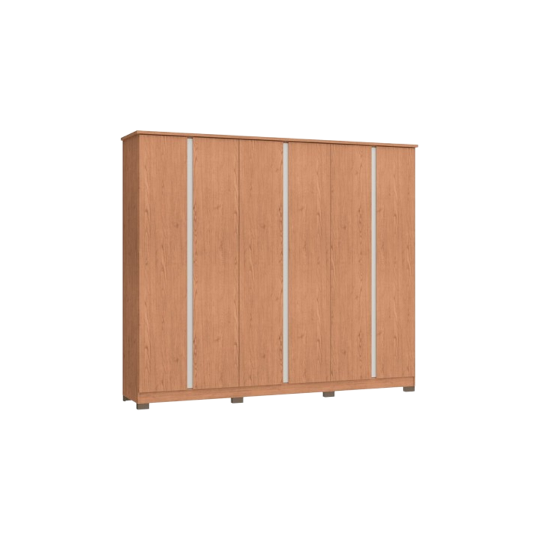Roupeiro 06 Portas Zeus 100% MDF - 3460M - Cedro - Moveis Castro - LOJA ...
