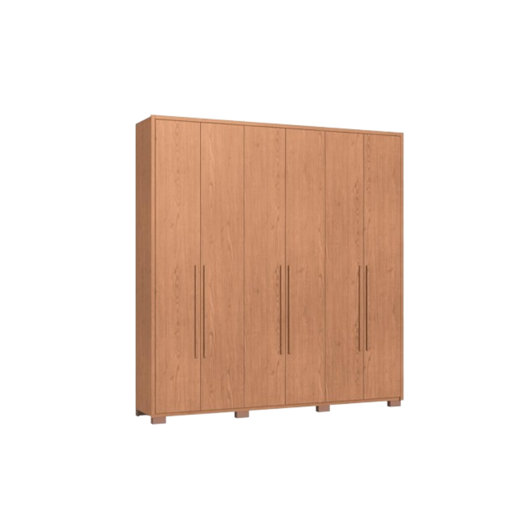 Roupeiro 06 Portas Safira 100% MDF - 3420M - Cedro - Moveis Castro ...