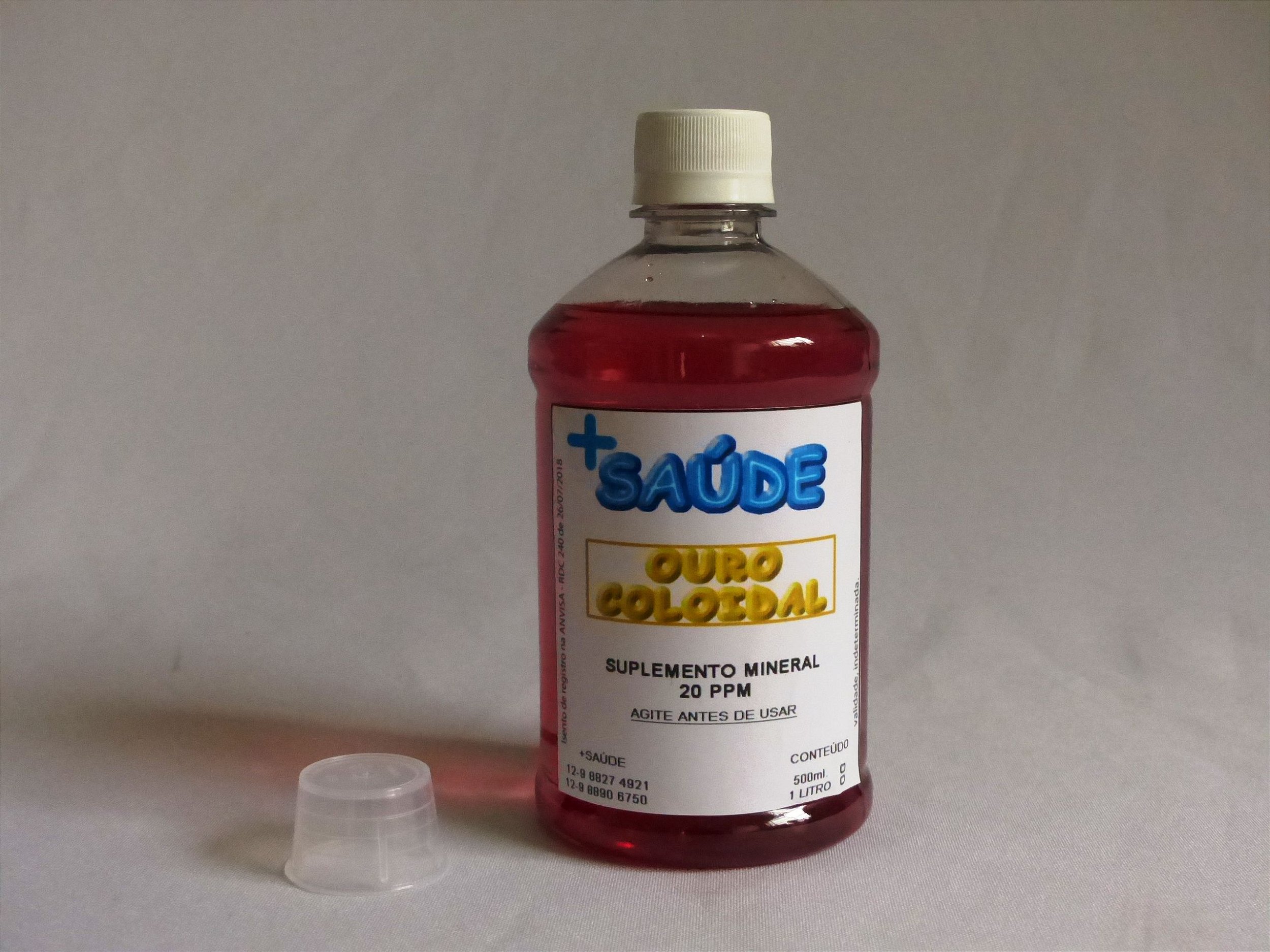 Ouro Coloidal 20 Ppm 500ml - +SAÚDE