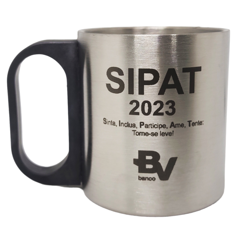 Caneca Inox 180ml - Personalizado - Laser Clara - Empresa de Brindes Corporativos Personalizados