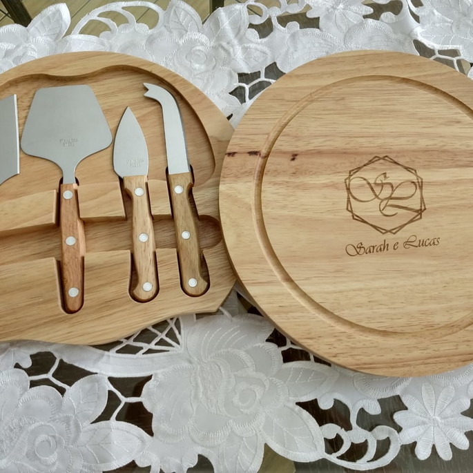 Kit Queijo 5 peças Personalizado - Laser Clara - Empresa de Brindes ...