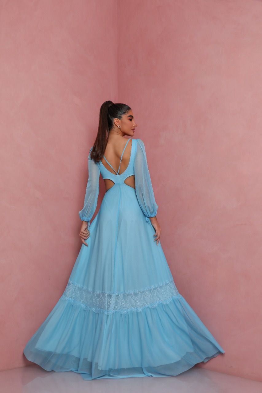 Vestido Longo Jessica Azul - Labonna