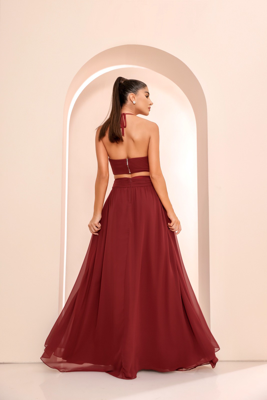 Vestido Longo Beth Marsala - Labonna