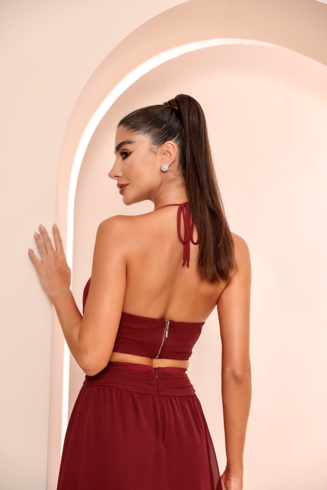 Vestido Longo Beth Marsala - Labonna