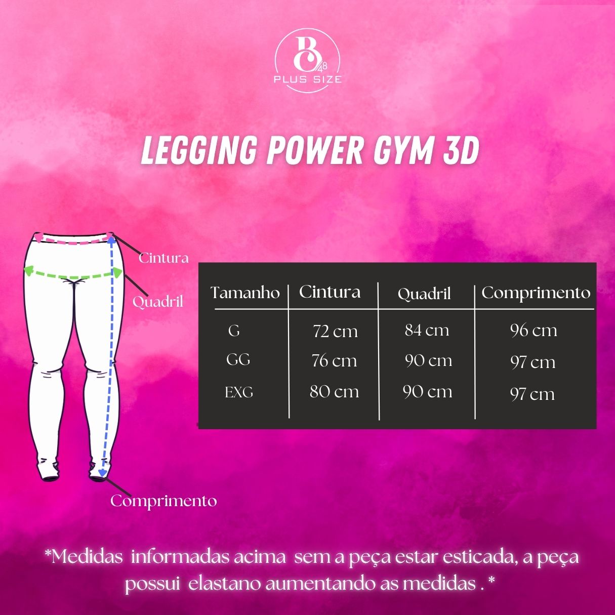 Legging Power Gym Azul Plus Size - Belíssima 48 - Belissima48
