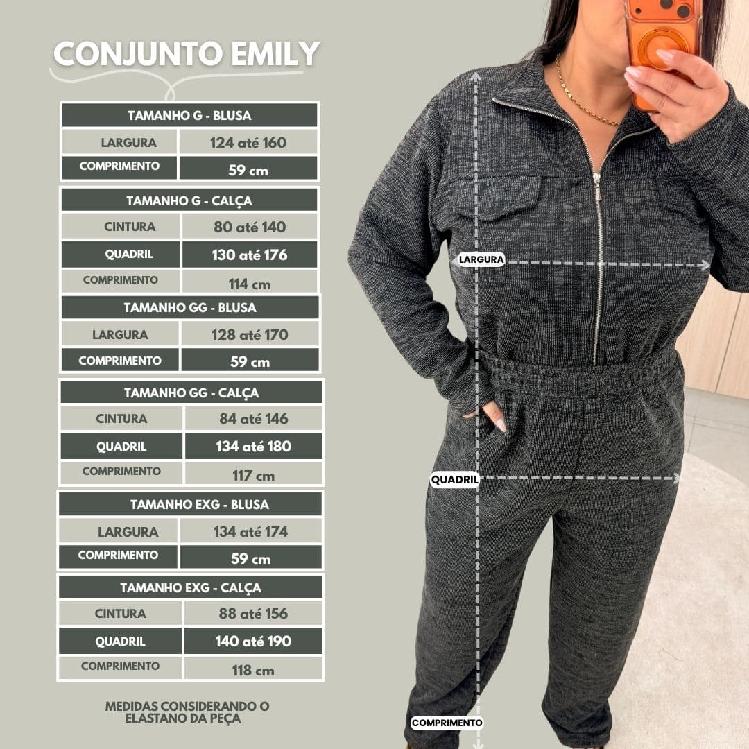 Conjunto Vip Manga Longa Emily Azul Marinho Plus Size - Belíssima 48 ...