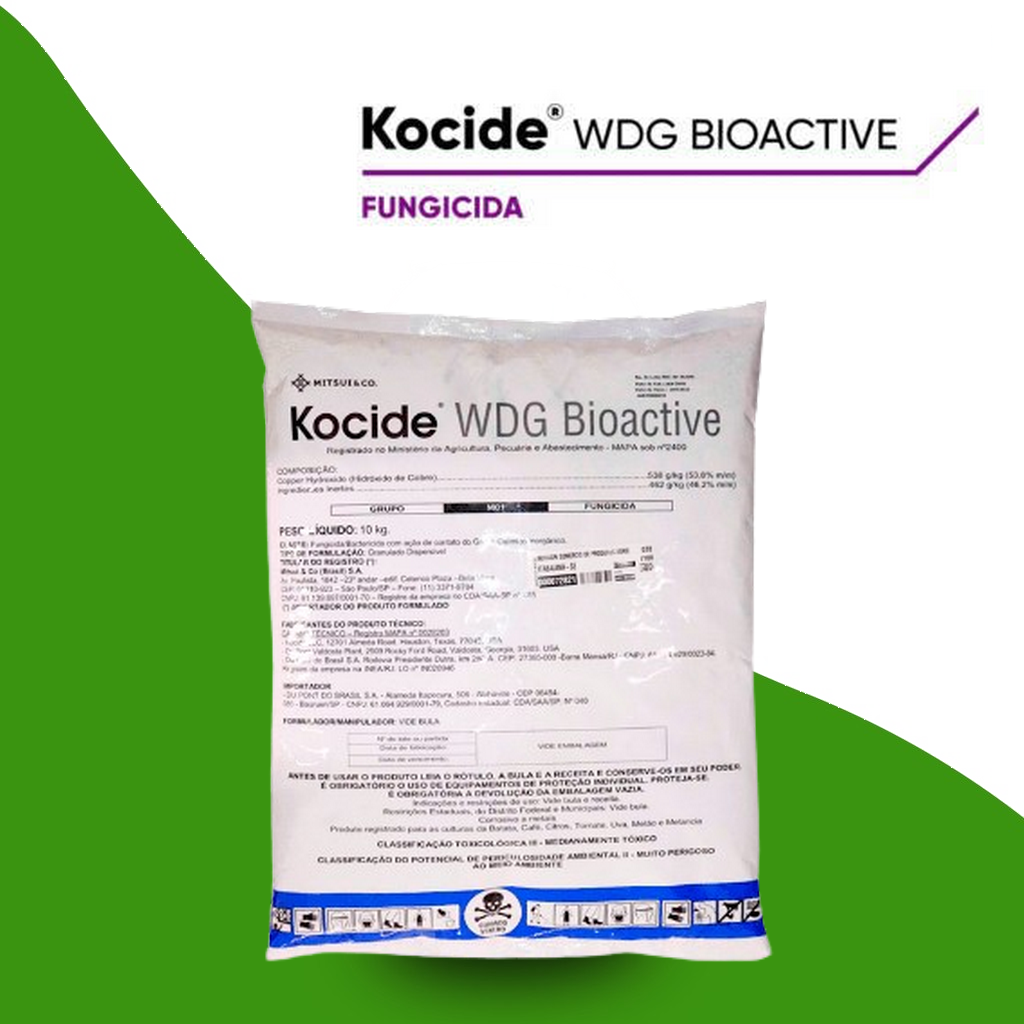 Fungicida Kocide WDG Bioactive 1 kg - Composição Hidróxido de Cobre ...