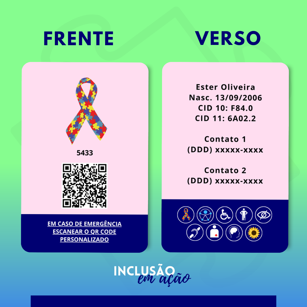 CARTÃO AVULSO - QR code Personalizado - INCLUSÃO E AÇÃO