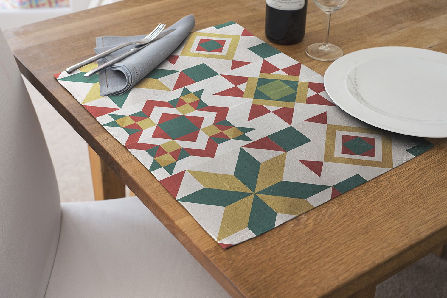 Jogo Americano Para Mesa Posta Mosaico Verde - Nave - Dando vida aos ...