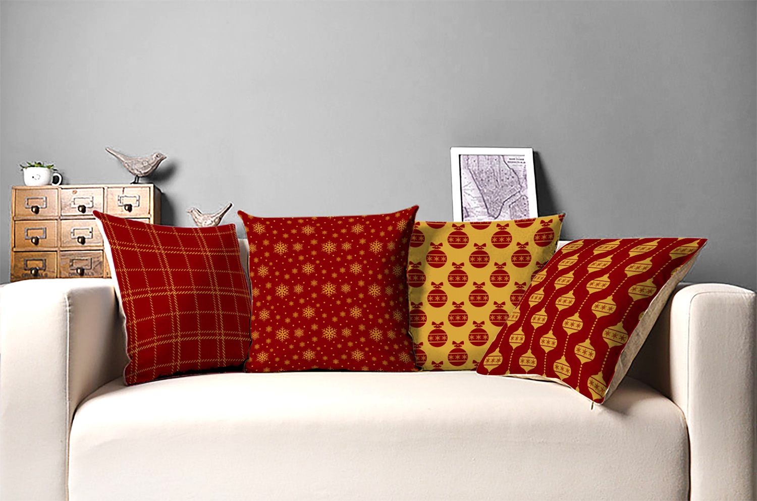 Conjunto de 4 Almofadas Decorativas Vermelha - Nave - Dando vida aos ...