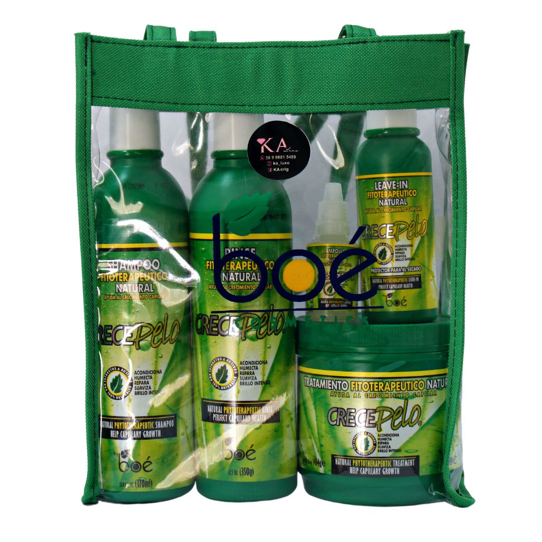Kit Crece Pelo Boé Cosméticos Shampoo Condicionador Máscara Ampola e ...