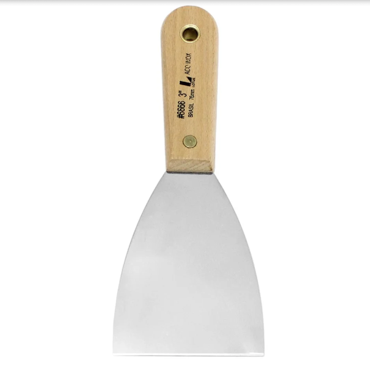 Espátula Multiuso de Aço Inox Cromado com Cabo de Madeira 3 polegada ...