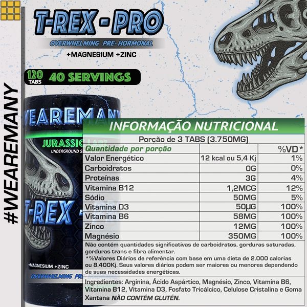T-Rex-Pro ( Pre Hormonal) 120 Tabs - Jurassic Labz - Go.Shape ...