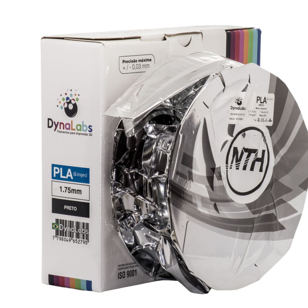 Filamento Impressora 3D DynaLabs PLA Preto 1Kg - Tecnocubo