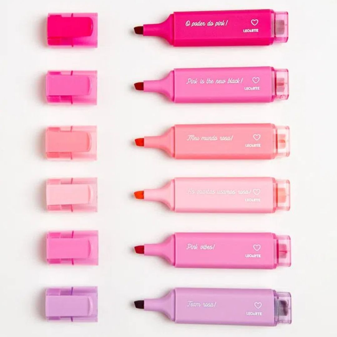 Kit Marca Texto Pink Vibes c/ 6 Tons de Rosa - Léo Arte - Choily Paper ...