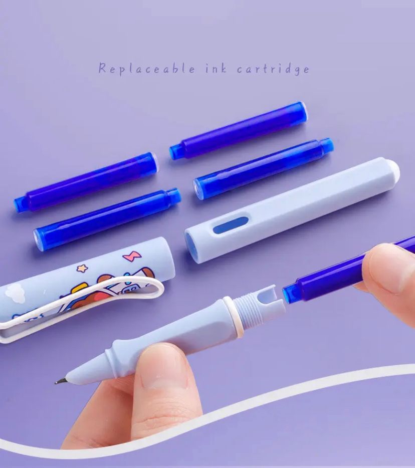 Kit Completo Caneta Tinteiro Apagável c/ 2 Pontas - Choily Paper - Papelaria Criativa